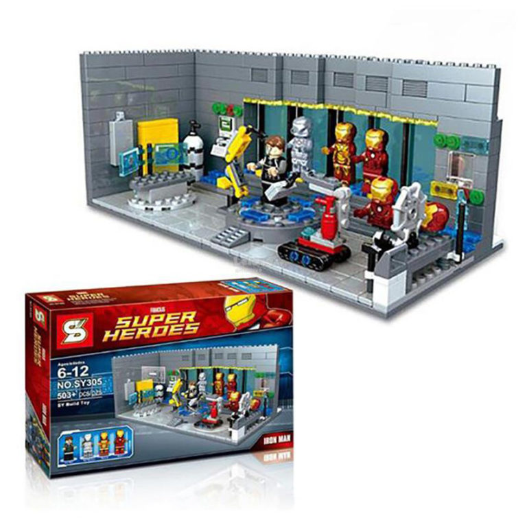Iron Man & Jarvis Cave Station Building Blocks Set - Planet X | Online ...