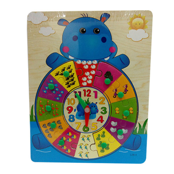 Cute Hippo Time Teaching and Counting - Wooden Board Puzzle - Planet X ...