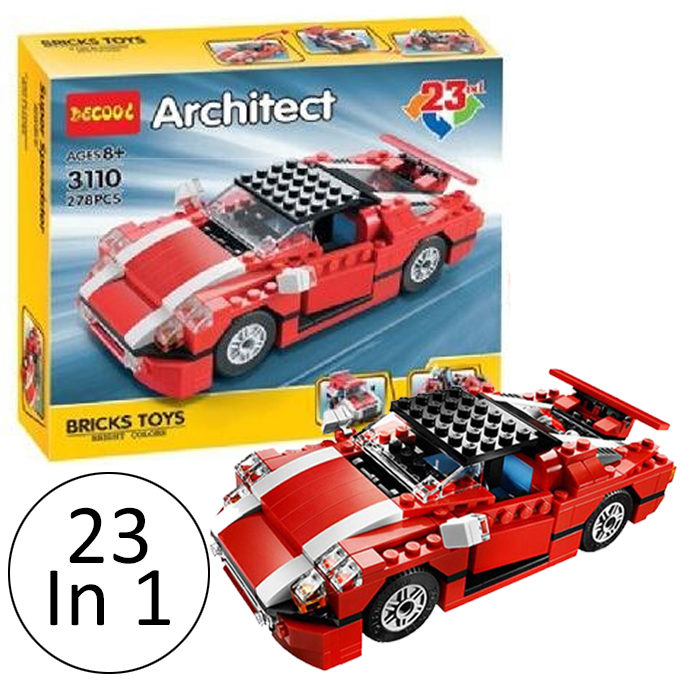 Architect Creator - 23 in 1 - Red Super Speedster Race Car Building ...