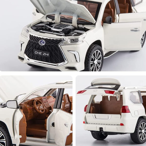 Lexus Land Cruiser Prado SUV Diecast Lexus lx 570 Toy Car White 1:24 ...