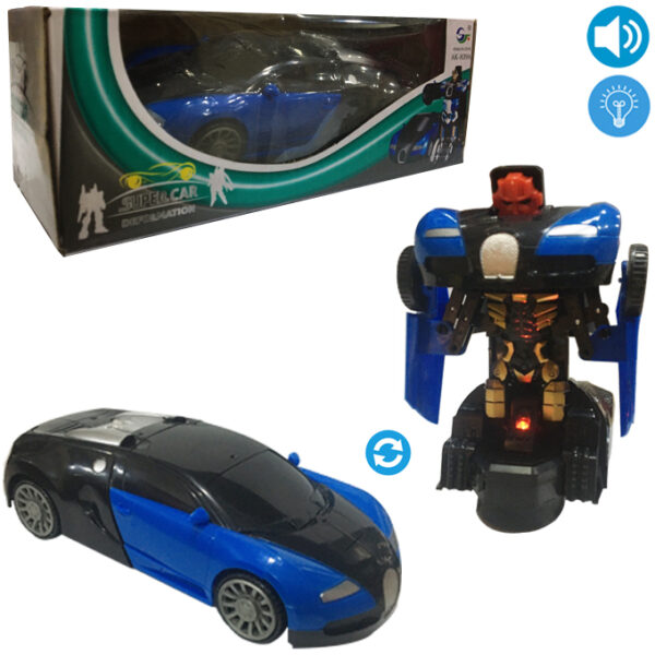 Transformer Bugatti Robot Car - Light & Music - Blue - Planet X ...