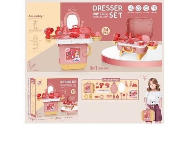 DIY 3 in 1 Portable Dresser Set Play House Briefcase 24 Pcs - Planet X ...