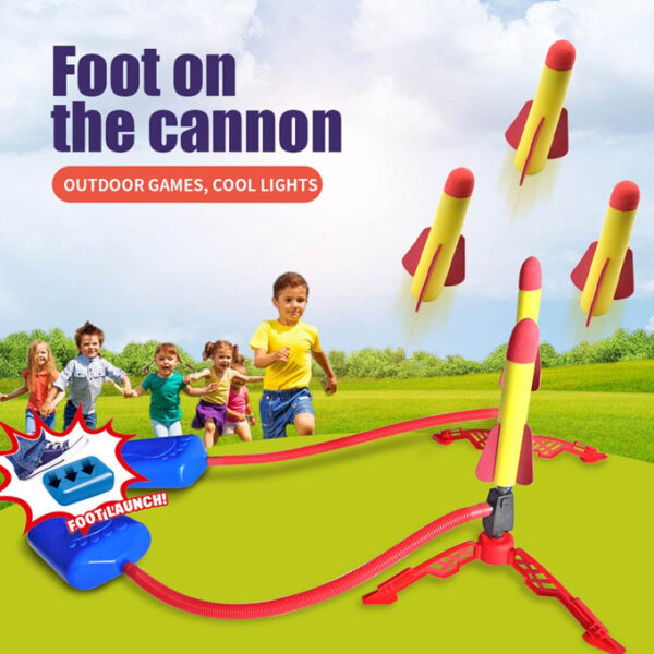 Flying EVA Foam Rocket Foot Launcher Toy For Kids - Two People Battle ...