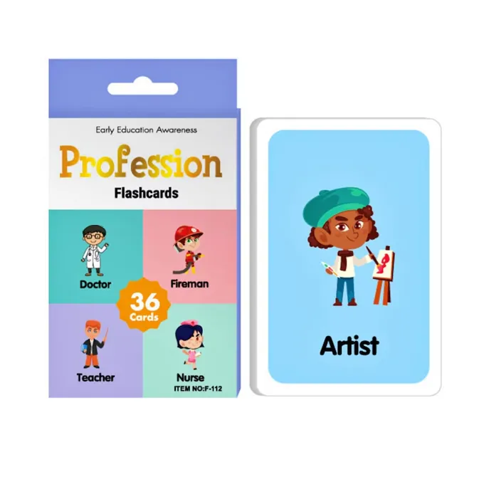 Profession Flash Card for Early Educational & Interactive Card For Kids ...